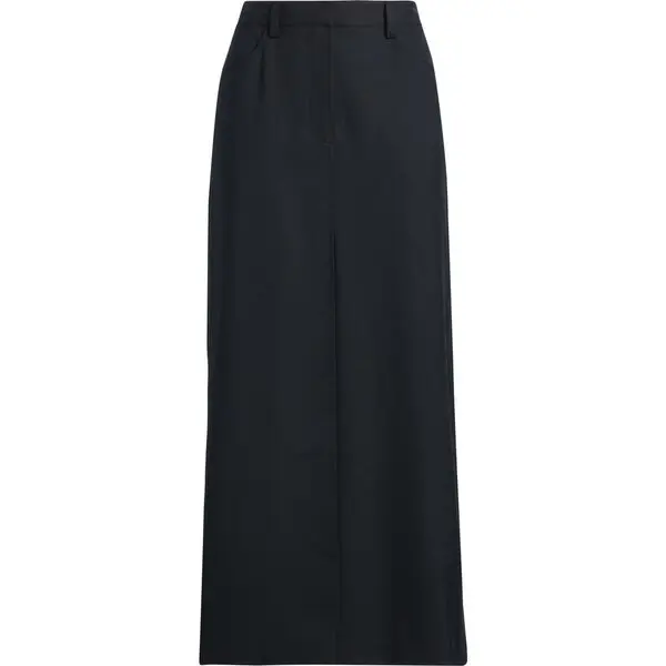 Theory Front Vent Wool Blend Maxi Skirt