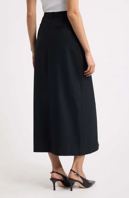 Theory Front Vent Wool Blend Maxi Skirt