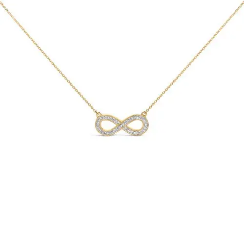 HAUS OF BRILLIANCE Gold Vermeil Diamond Accent Infinity Pendant Necklace - Silver