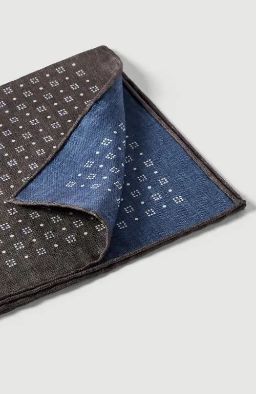 Brunello Cucinelli Silk Patterned Pocket Square - Hazelnut