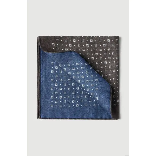 Brunello Cucinelli Silk Patterned Pocket Square - Hazelnut