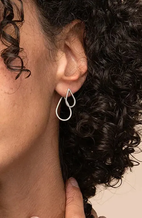 BEARFRUIT JEWELRY Tabitha Earring Jackets Vintage Layered Statement - Silver