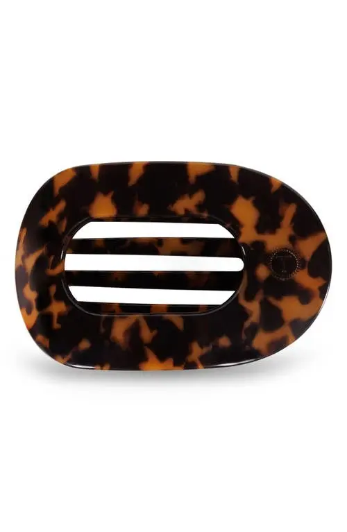 TELETIES Flat Round Hair Clip - Tortoise