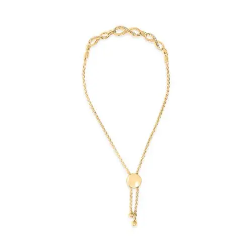HAUS OF BRILLIANCE Gold Vermeil Diamond Accent Infinity Sign Lariat Bolo Bracelet - Silver