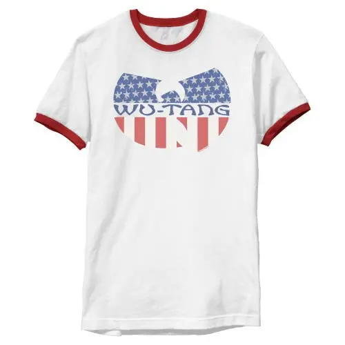 WU-TANG CLAN American Flag Group Logo Short Sleeve Ringer T-shirt