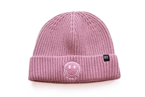 REY TO Z Smiley Beanie - Blush