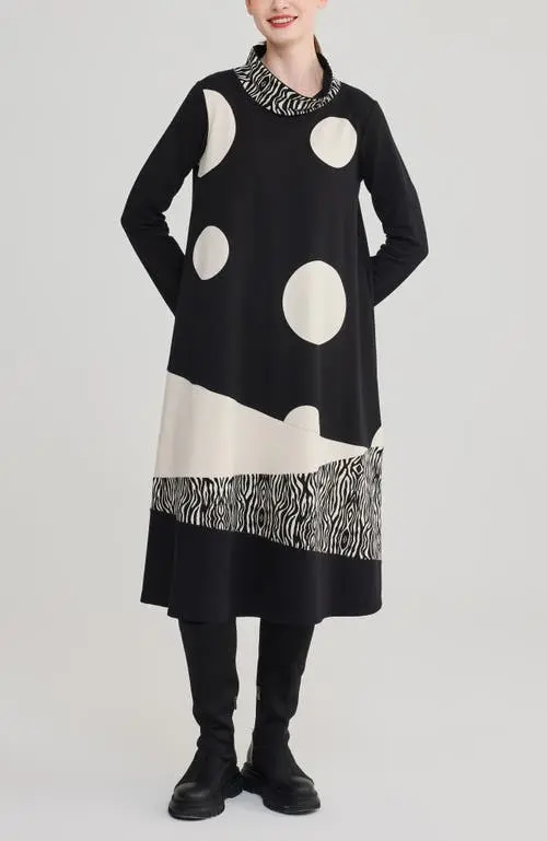 LUUKAA Giulia Mixed Printed Jersey Dress