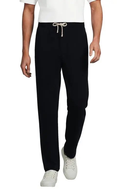 LANDS' END Serious Sweats Straight Leg Sweatpant - Black