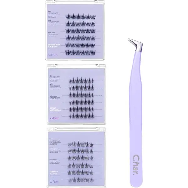 CHAR COSMETICS Dreaming Bunny Collection Pre-glued Reusable Lashes And 45 Degree Tweezer