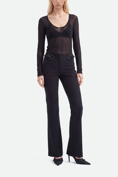NOCTURNE Sheer Knit Top