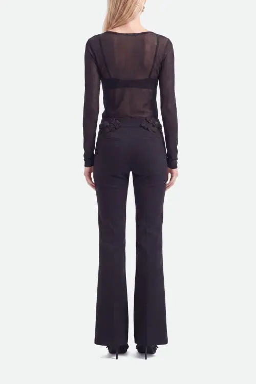 NOCTURNE Sheer Knit Top