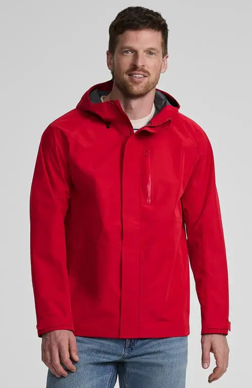LANDS' END Squall Waterproof Packable Shell Rain Jacket - Compass Red