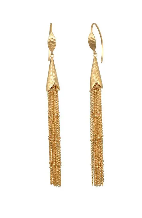SATYA JEWELRY Paths In Motion Tassel Earrings - Gold