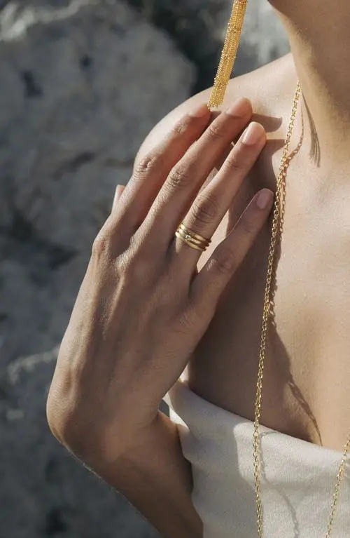 SATYA JEWELRY Manifesting Truth White Topaz Adjustable Ring