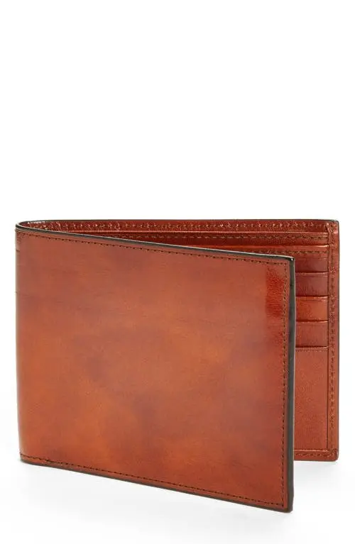 Bosca Id Flap Leather Wallet - Amber