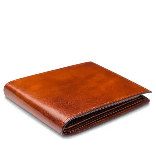 Bosca Id Flap Leather Wallet - Amber