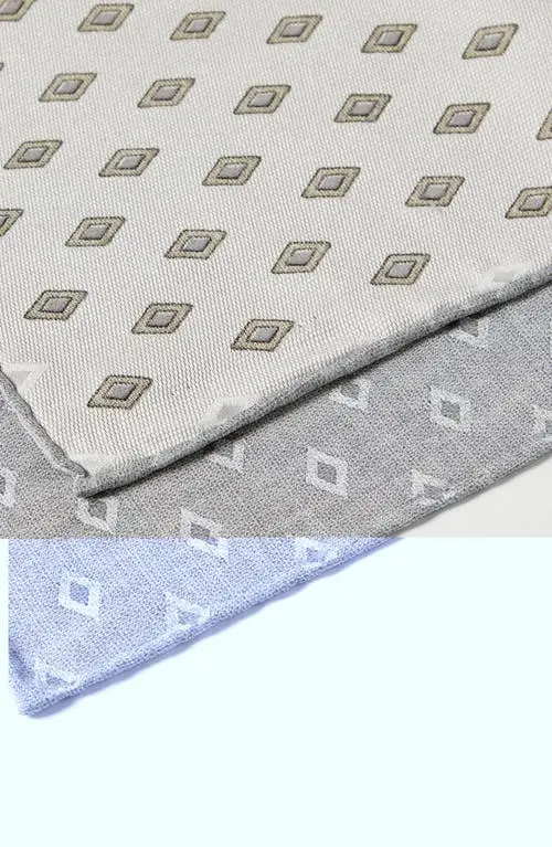Brunello Cucinelli Silk Pocket Square With Diamond Pattern