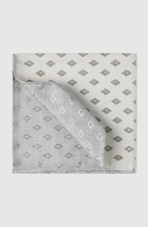 Brunello Cucinelli Silk Pocket Square With Diamond Pattern - Panama