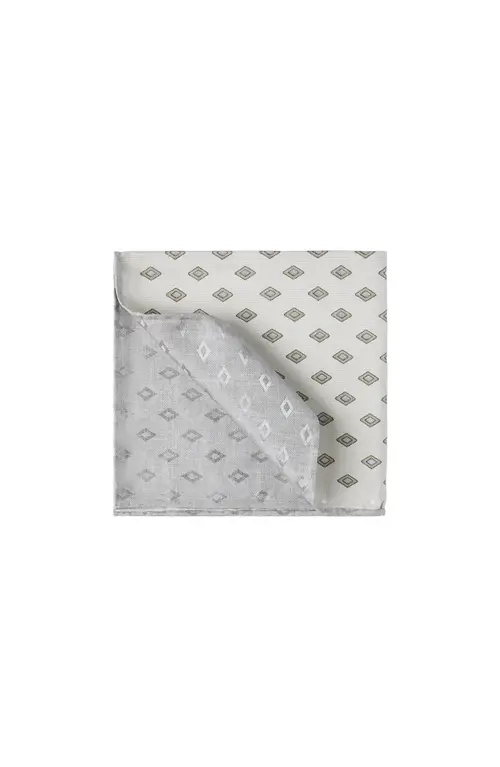 Brunello Cucinelli Silk Pocket Square With Diamond Pattern