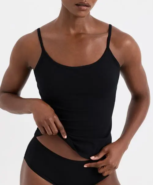 PACT Everyday Shelf Bra Camisole Made With Organic Cotton - Black