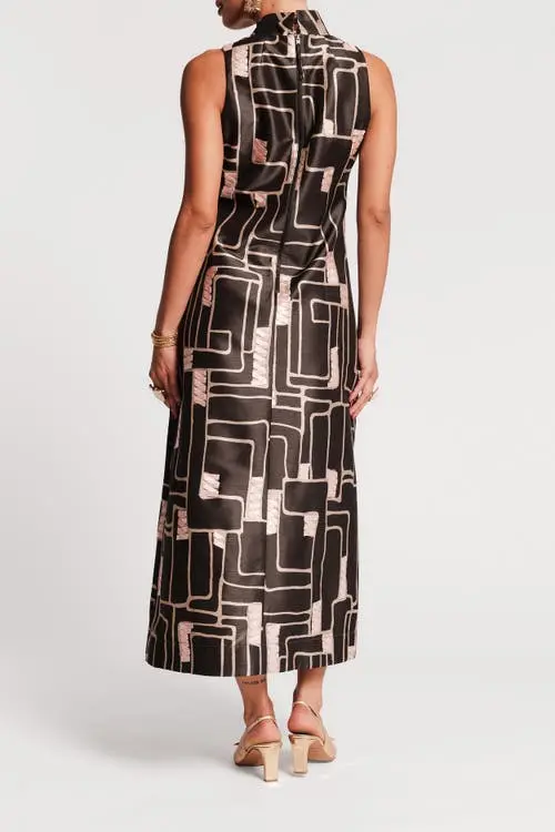 FRANCES VALENTINE Carlyle Maxi Dress Topiary Maze