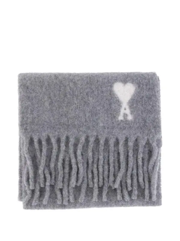 AMI Paris De Coeur Wool Scarf