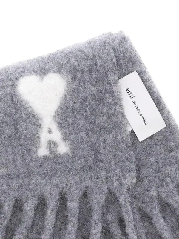 AMI Paris De Coeur Wool Scarf