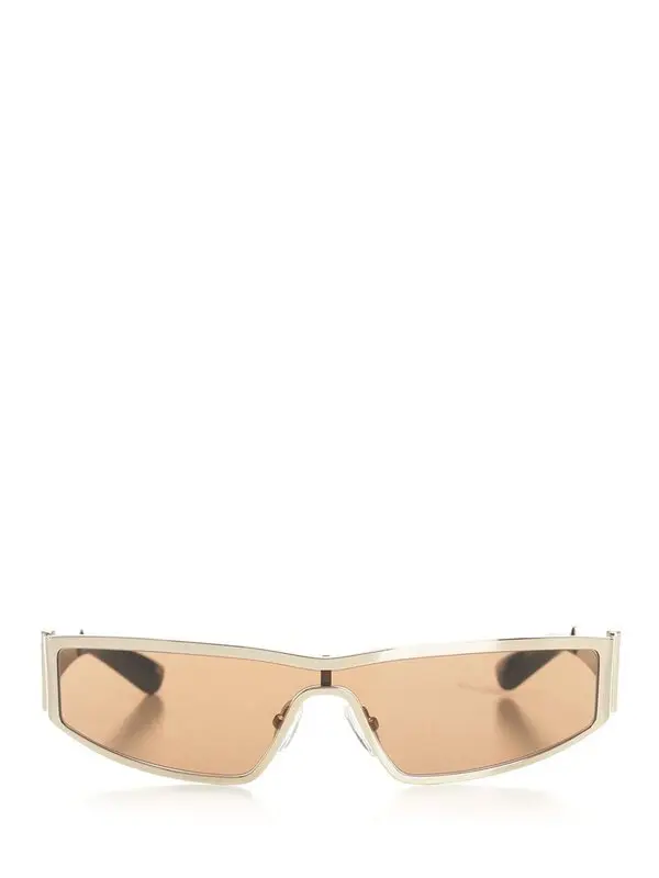 Alexander McQueen Metal Sunglasses In Light Gold