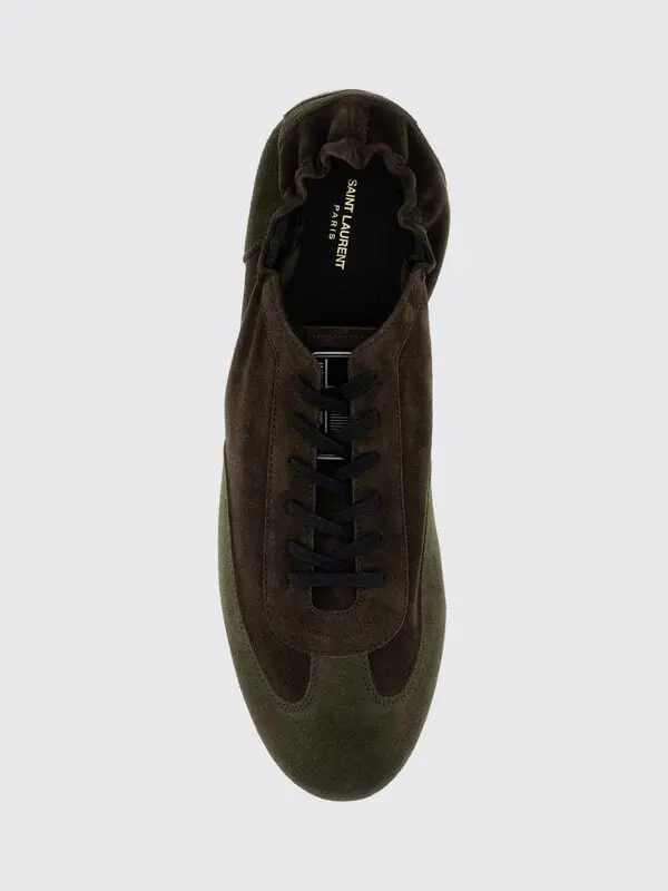 Saint Laurent Lewis Bicolor Suede Calfskin Low-top Sneakers