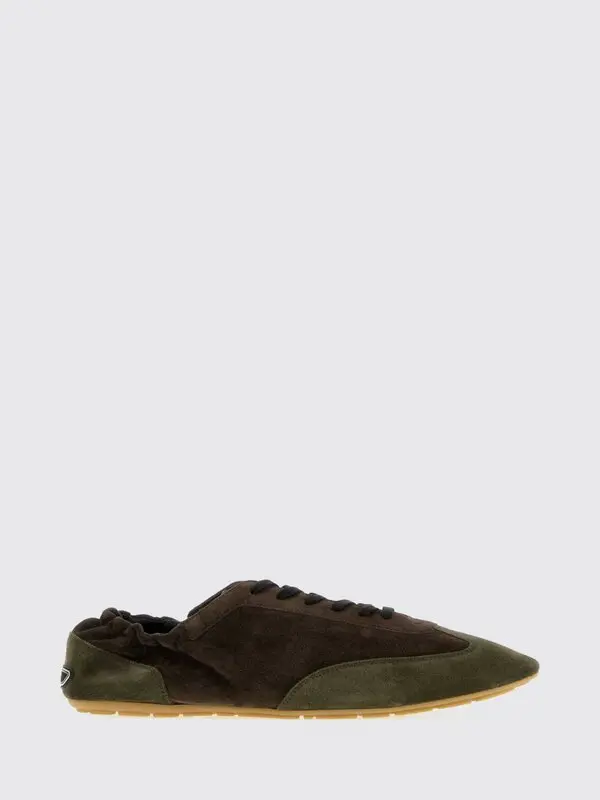Saint Laurent Lewis Bicolor Suede Calfskin Low-top Sneakers - Cream