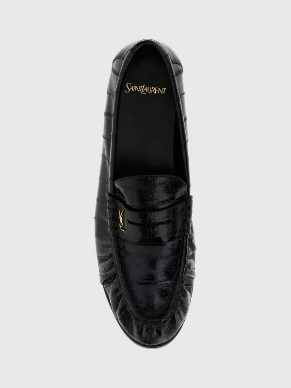 Saint Laurent Le Loafer Penny Loafers In Eel Leather With Monogram