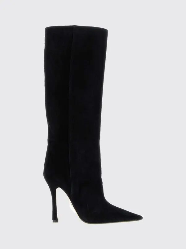 Gucci Naomi Suede Knee-high Boots With Stiletto Heel - Black