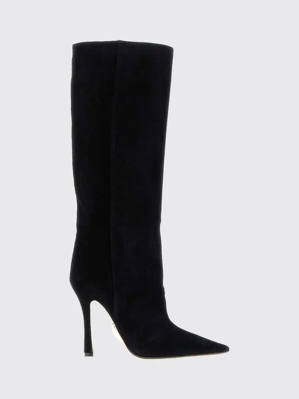 Gucci Naomi Suede Knee-high Boots With Stiletto Heel - Black