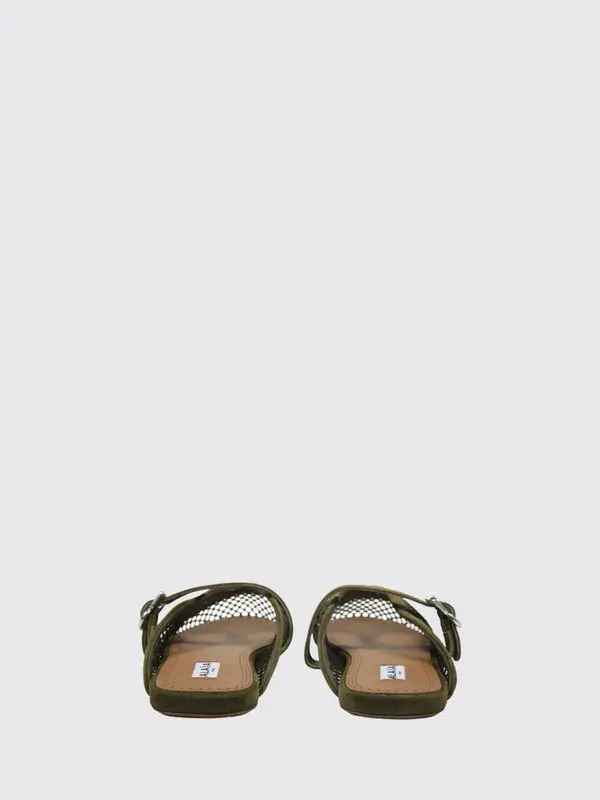 Alaïa Alaia Low-heeled Mules In Mesh Nylon And Suede With Strap