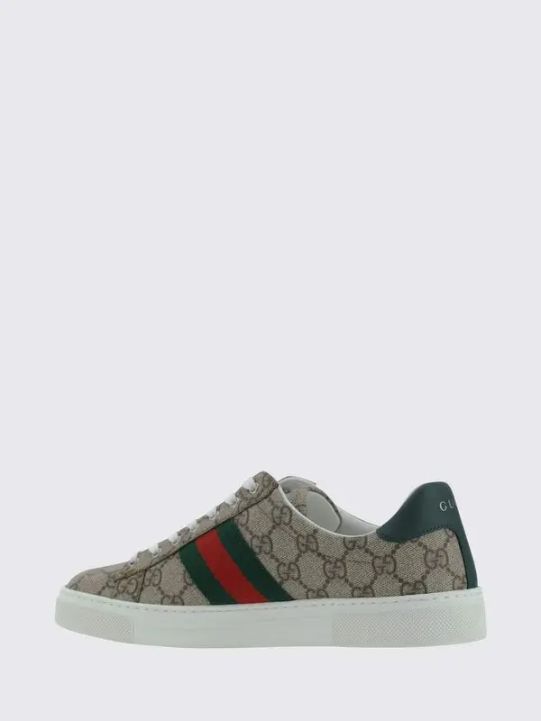 Gucci Ace Low Top Gg Supreme Fabric Monogram Sneakers - Cream