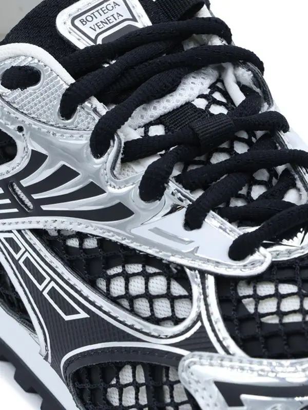 Bottega Veneta Orbit Technical Mesh Sneakers In A Bicolor Design - Black