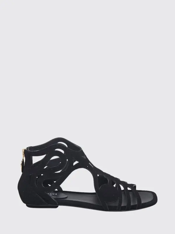 Emilio Pucci Suede Gladiator Sandals With Low Heel And Square Toe