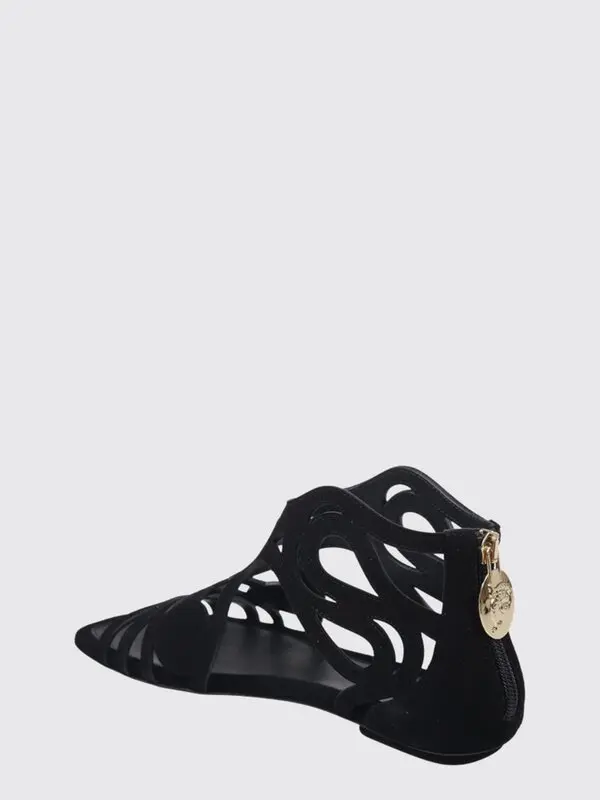 Emilio Pucci Suede Gladiator Sandals With Low Heel And Square Toe