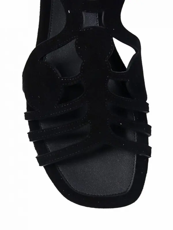 Emilio Pucci Suede Gladiator Sandals With Low Heel And Square Toe