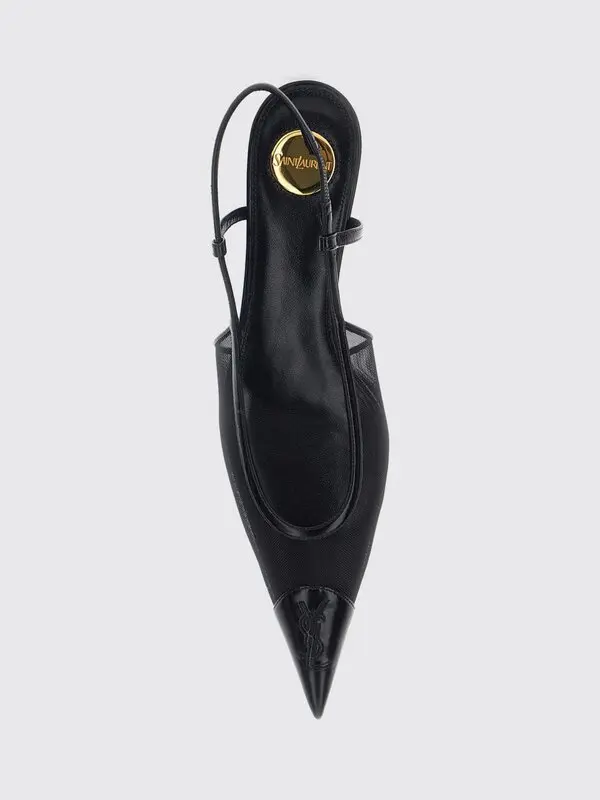 Saint Laurent Gaspar Mesh Slingback Pumps With Low Heel