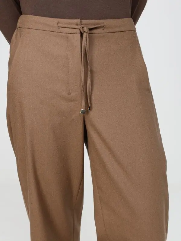 Max Mara Wide-leg Pure Wool Trousers With Drawstring Waist