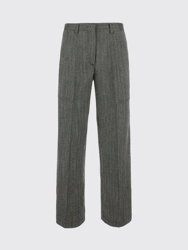 FORTE_FORTE Straight-leg Viscose-blend Trousers With Chevron Pattern And Pleats