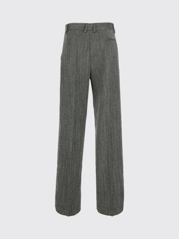 FORTE_FORTE Straight-leg Viscose-blend Trousers With Chevron Pattern And Pleats