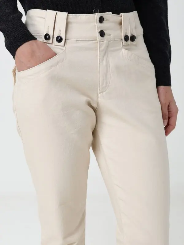 Isabel Marant Étoile Birdy Mid-rise Stretch-cotton Skinny Trousers - Beige
