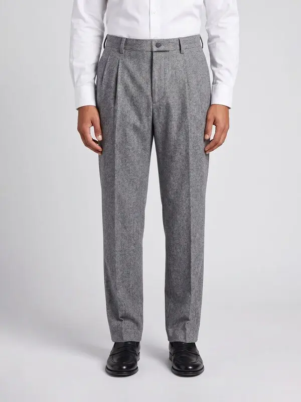GOLDEN GOOSE Pleated Virgin Wool Tailored Trousers With A Mid-rise Waist