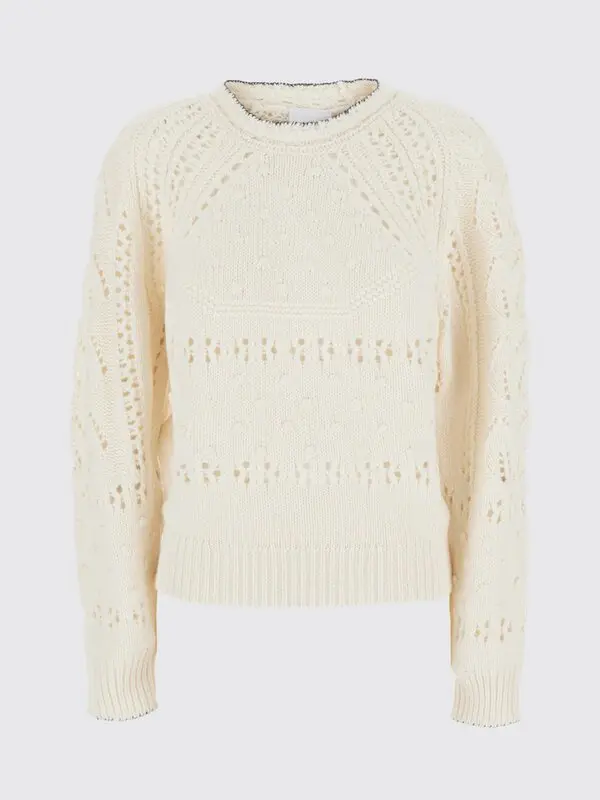 Isabel Marant Étoile Wool And Cotton Blend Crewneck Jumper With Ribbed Trims - Ecru