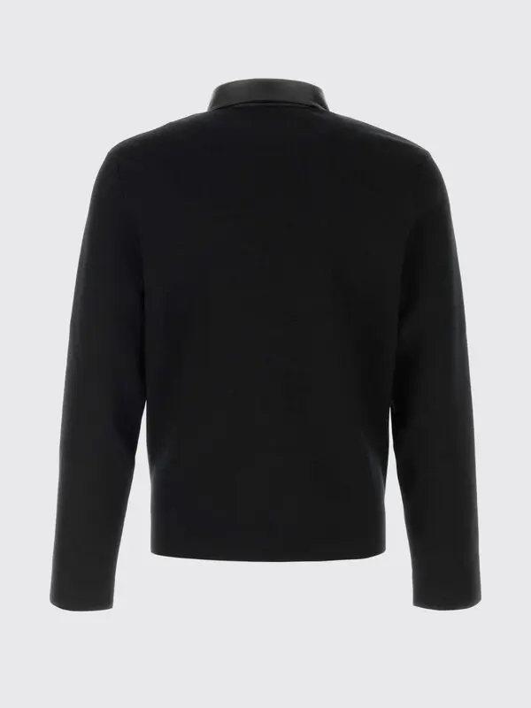 Givenchy Wool Shirt Jacket With Leather Collar And Tonal Logo