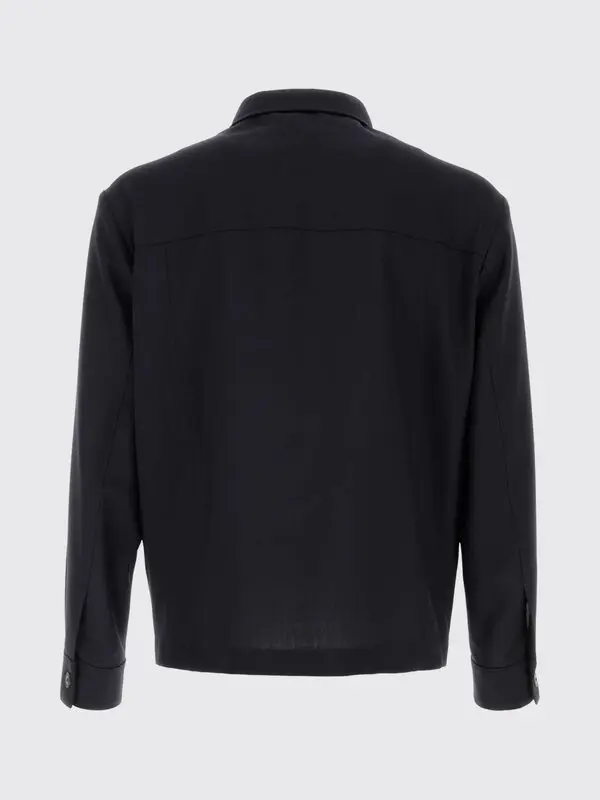 BOSS Virgin Wool Shirt Jacket With Classic Collar And Zip Closure