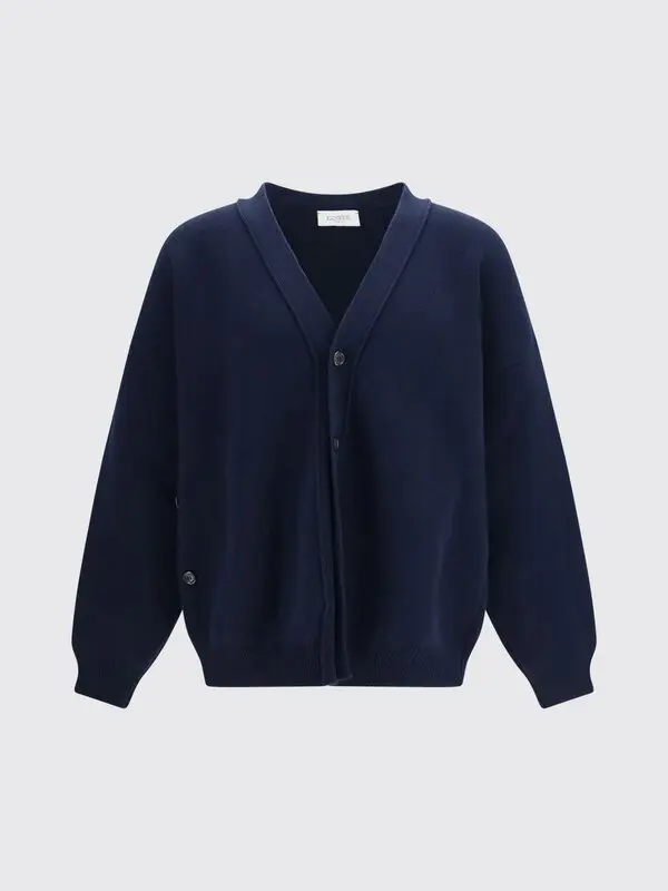 LANEUS V-neck Wool Cardigan With Button Closure