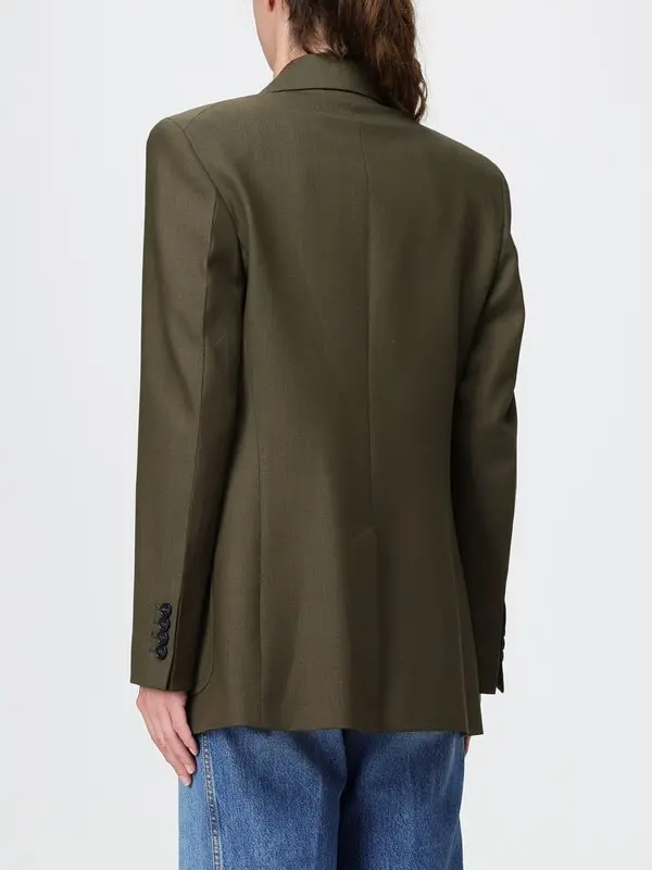 Victoria Beckham Single-breasted Virgin Wool Blazer With Padded Shoulders